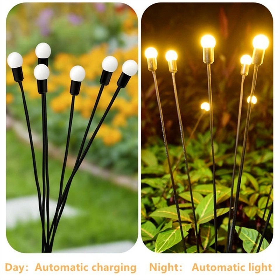 LED Solar Firefly Light Garden Waterproof Swaying Lamp Outdoor ...