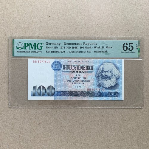 Germany, Democratic Karl MARX 100 Mark Banknote German Currency PMG 65 ...