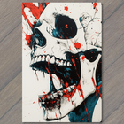 Art Print Skull Scream Horror Red Splatter Teeth Bones Blood Terror | eBay
