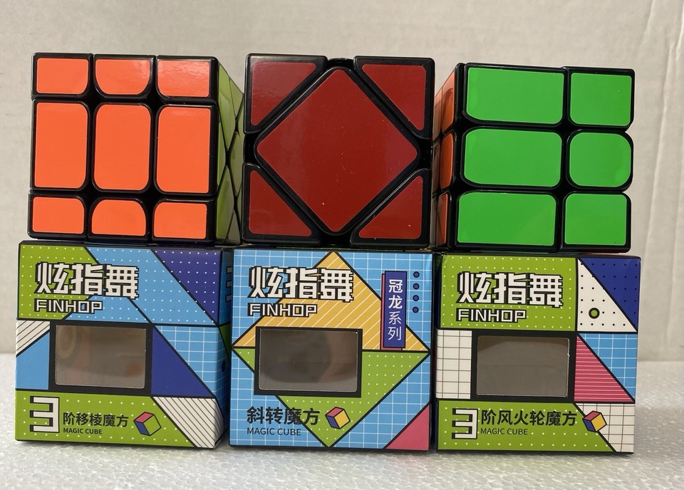 Speed Cube 3x3 Smooth Rotation, Lot Of 3 By Finhop. Cube Puzzle Brain ...