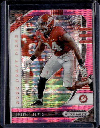 2020 Panini Prizm Draft Picks Terrell Lewis Rookie Card Pink Pulsar ...