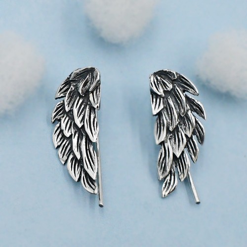 New Sterling Silver 925 Angel Wings Celestial Ear Pins/Earrings | eBay