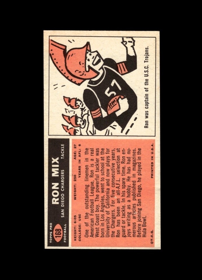 1965 Topps Set-Break #168 Ron Mix EX-EXMINT *GMCARDS* | eBay