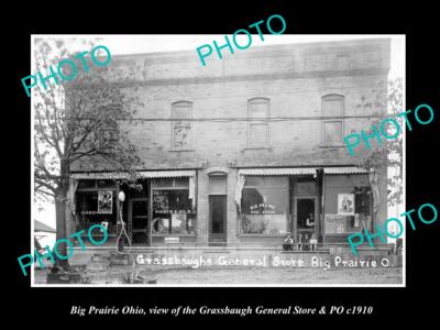 OLD 8x6 HISTORIC PHOTO OF BIG PRAIRIE OHIO THE GENERAL STORE & PO c1910 ...