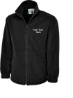 Personalised Custom Embroidered Your Text Fleece Jacket Full Zip Micro ...