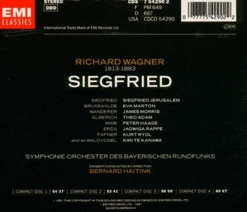 Wagner: Siegfried / Haitink, Marton, Morris, Jerusalem, Adam, Te Kanawa ...