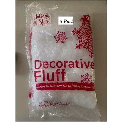 5 Pack Decorative Snow Fluff 100% Polyester 4.5 oz each Christmas Faux ...