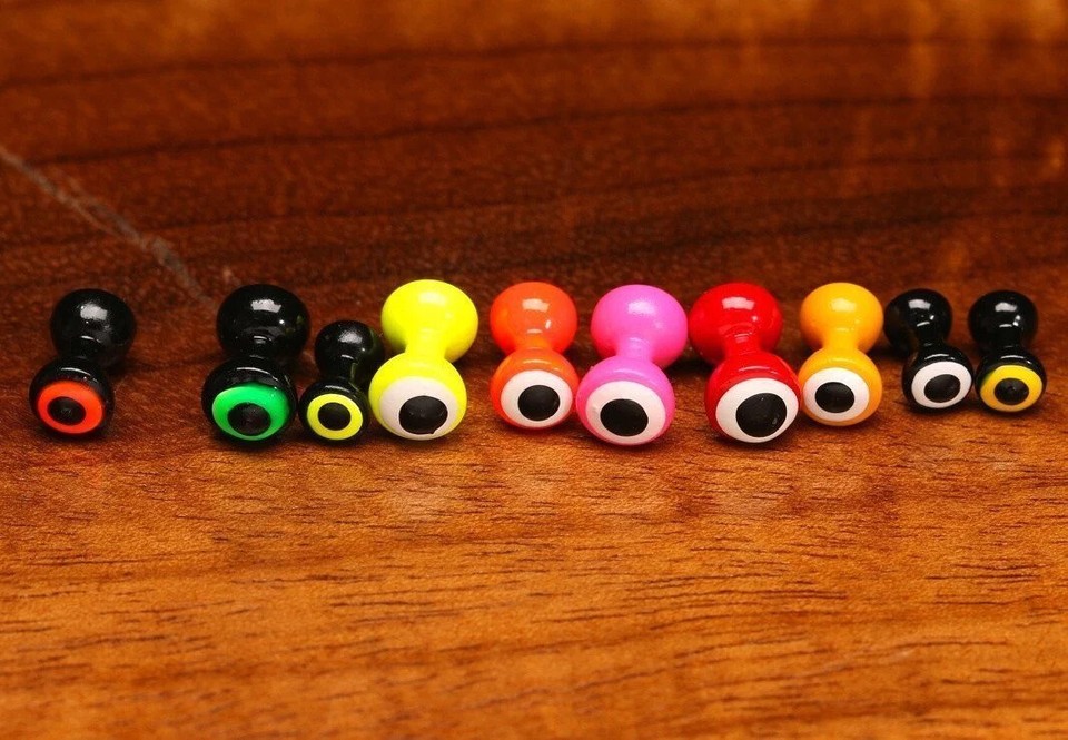 DOUBLE PUPIL BRASS EYES - Hareline Fly Tying Dumbbell Eyes Barbell ...