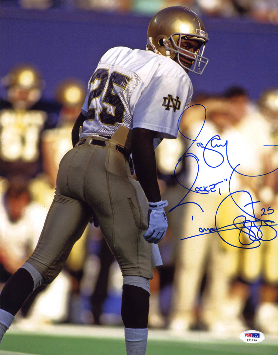 Raghib Rocket Ismail SIGNED 11x14 Photo Notre Dame Full Sig PSA/DNA ...