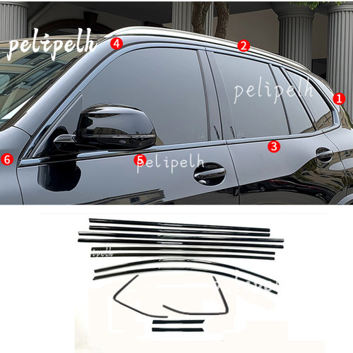 For Nissan Rogue 2021-2023 Car Window Strip Cover Trim ABS Black Kit ...