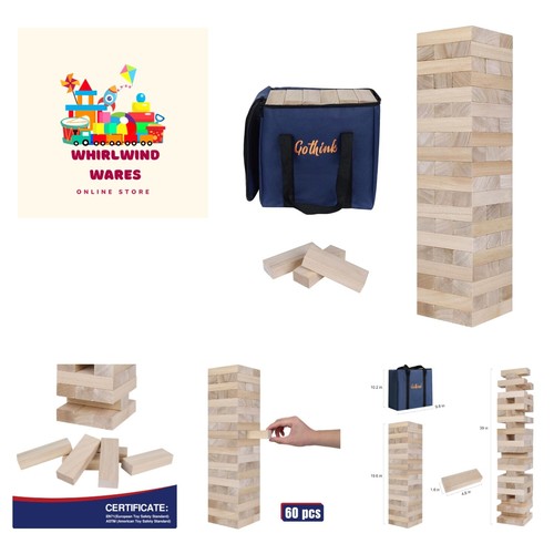 Giant Tumble Tower Game, Large Tumbling Tower Stack to Over 3.2 FT ...