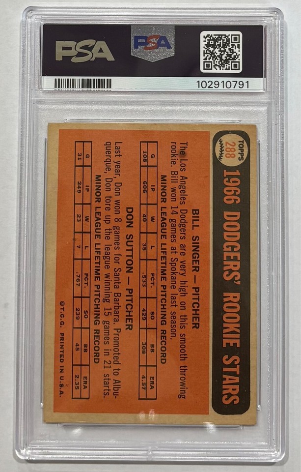 1966 Topps - 1966 Dodgers Rookie Stars Don Sutton, Bill Singer #288 (RC ...