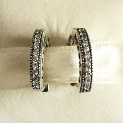 GENUINE PANDORA Hearts of Pandora Hoop Earrings 296317CZ FREE DELIVERY ...