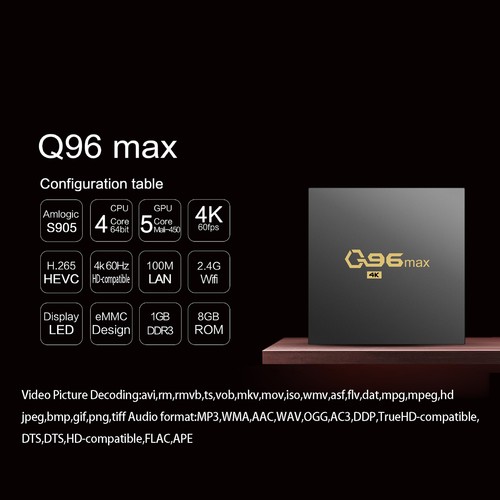 1 Set Q96 Max Smart Set-top Box 4k Hd-compatible Online Tv Multiple ...