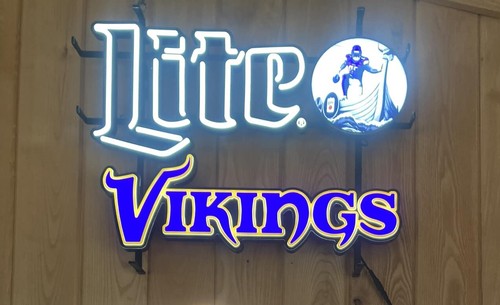 Minnesota Vikings Beer Lager 24" Vivid LED Neon Sign Light Lamp With ...