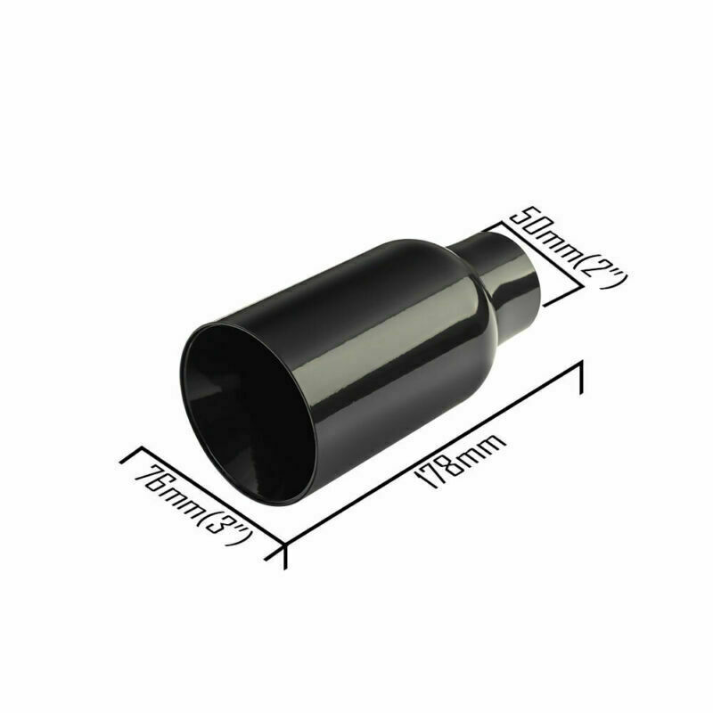 2'' Inlet 3inch OD Single Exhaust END Tips Universal Black End Tips ...