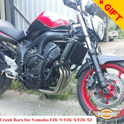 For Yamaha FZ6 crash bars FZ6 S2 engine guard FZ6 Fazer FZ6N, Bonus | eBay