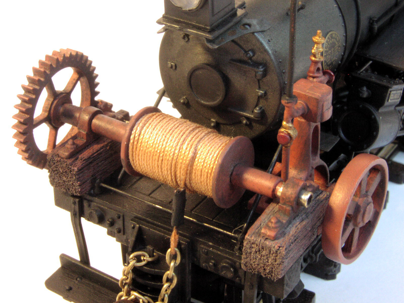 O/On30 Working Locomotive Winch Kit: 40 Piece Metal Kit makes two Steam ...