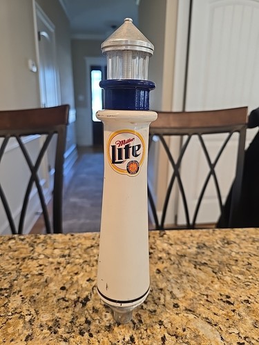 Vintage Miller Lite Beer Tap Handle White Lighthouse RARE 12-1/2" | eBay