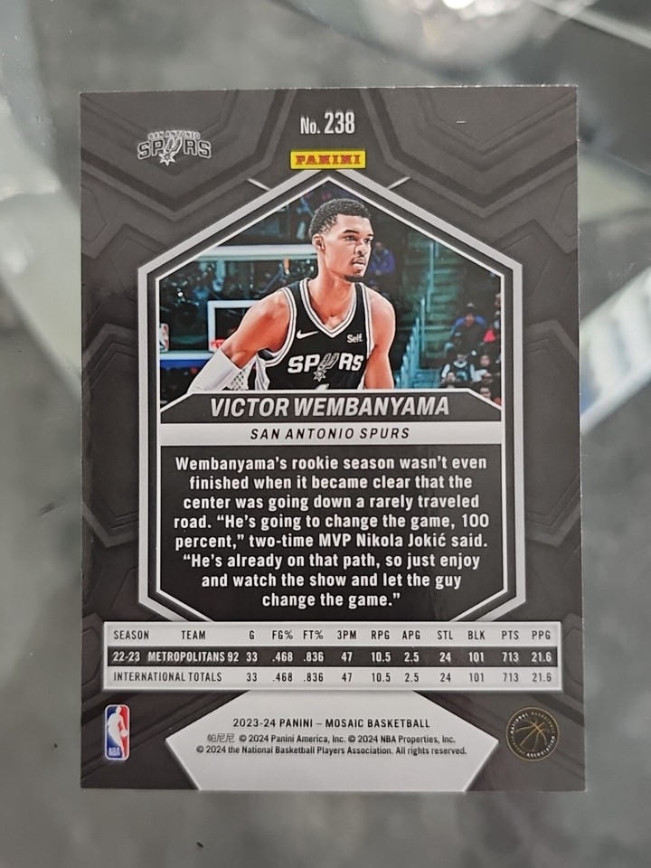 2023-24 Panini Mosaic Victor Wembanyama Base Rookie Card | eBay