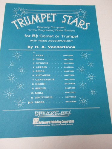 H A Vandercook Rigel for B Flat Cornet or Trumpet with Piano Sheet ...