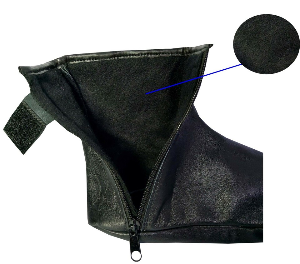 Mens Ladies Unisex Real Leather Black Socks Khuffs Khuffain for Hajj ...