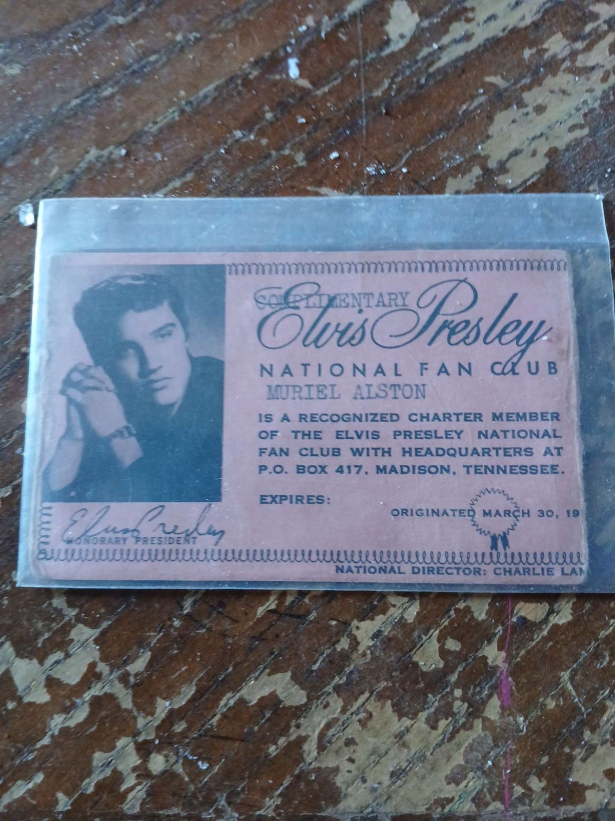 Elvis Presley Fan Club Card Muriel Alston | eBay