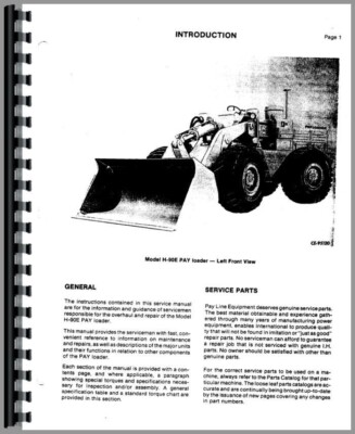 Service Manual Hough H-90E Pay Loader Chassis | eBay