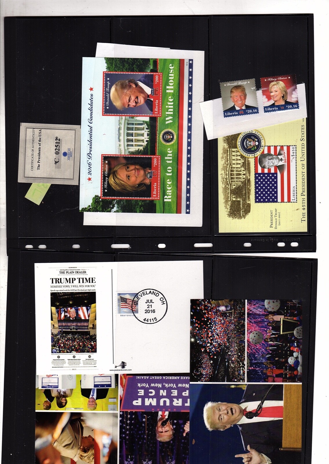 Trump stamps 45th President of the US S/S MNH and postcards 2016 (bb10 ...