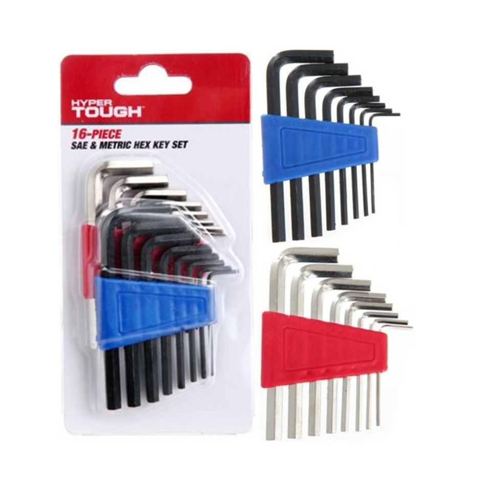 Hyper Tough SAE & Metric Hex Key Set (16 Piece) | eBay