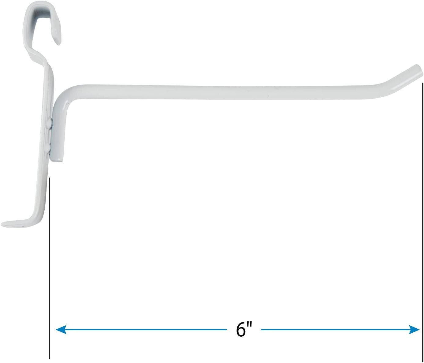 6" Wire Slat Grid Hooks Pegs Gridwall Panel 100 White 6mm Metal Retail ...