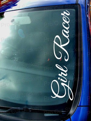 Girl Racer Funny Custom Car Window Windscreen Stickers Decals JDM Scene ...