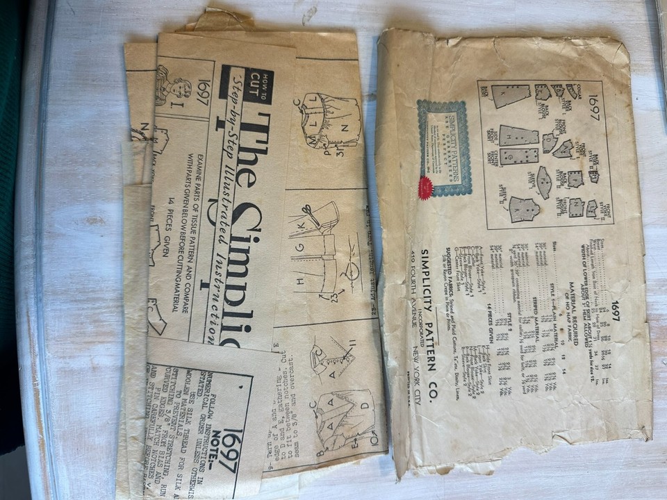 1930s Simplicity Pattern #1697, Women's Vintage Dress. | eBay