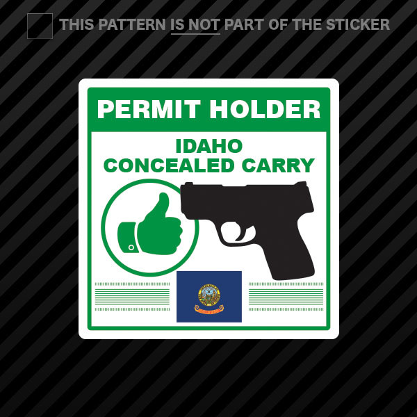 Idaho Concealed Carry Permit Holder Sticker Self Adhesive Vinyl 2a ...