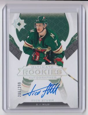 2019-20 Upper Deck Ultimate Collection Rookie Autograph Nico Sturm RC ...