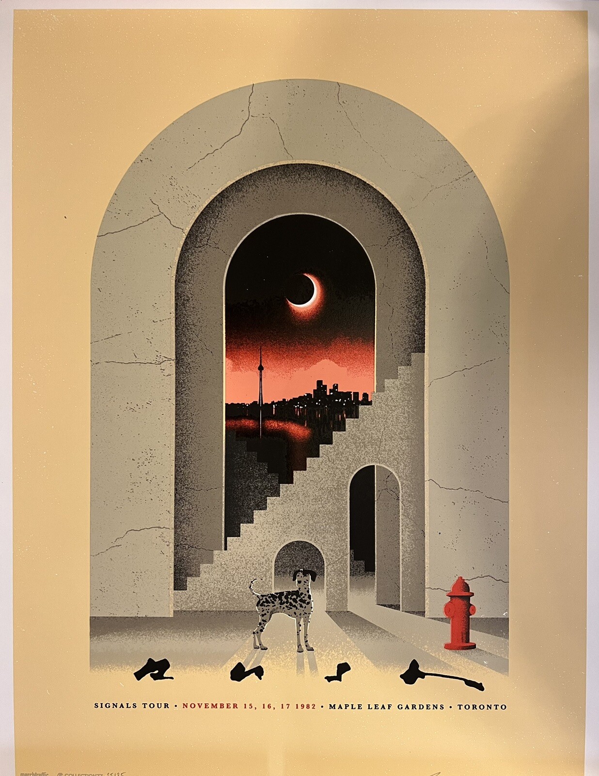 RUSH VERY RARE AP AUTOGRAPHED SIGNALS CONCERT POSTER TORONTO 1982 #25/ ...