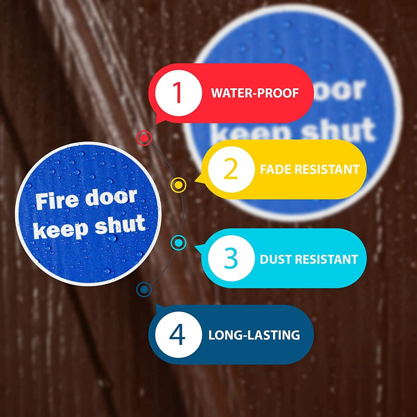 Fire Door keep shut Sticker Signs [Pack of 12] - Fire Door Keep Shut ...