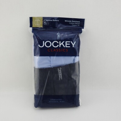 New Men Jockey Stay New Cotton Blend Woven Tapered Boxers Size XL 2 ...