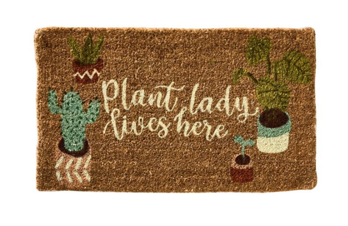 Plant Lady lives here Coir Door Mat Indoor Outdoor Welcome Mats 45 x ...