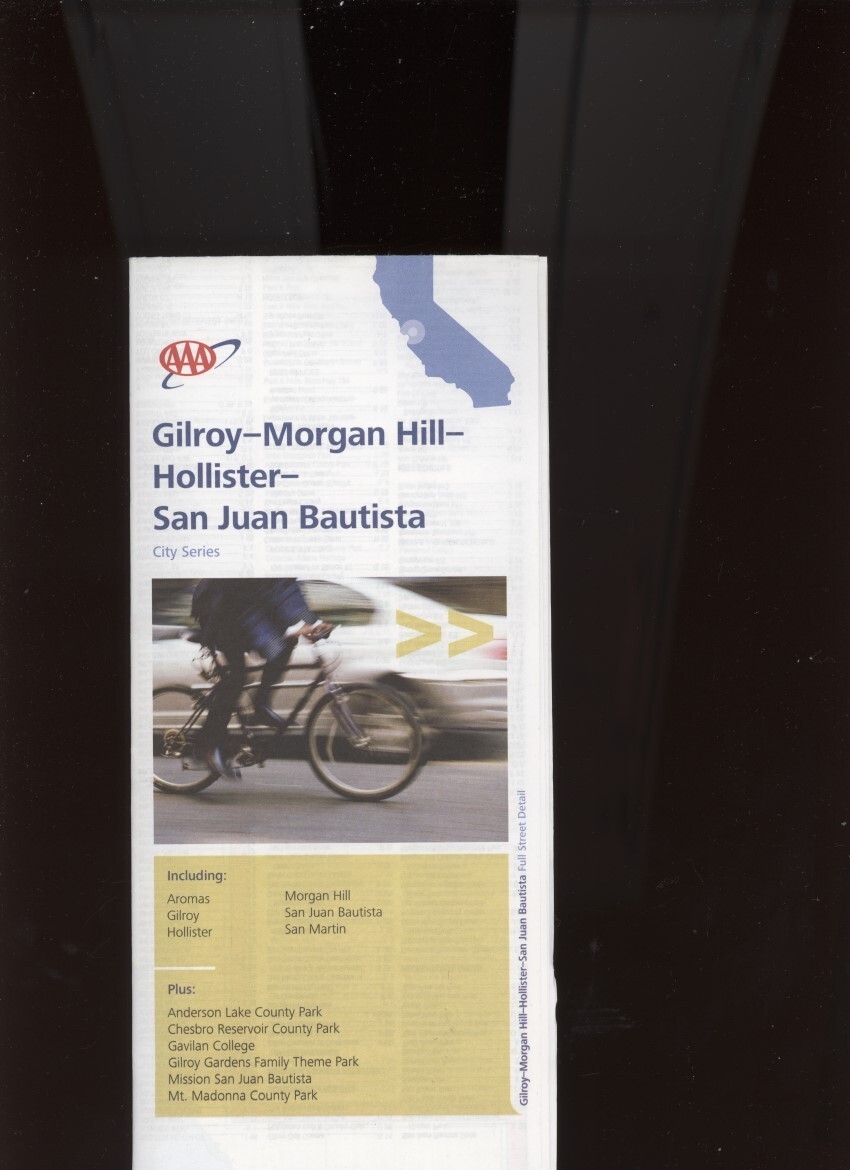 MAP OF GILROY/MORGAN HILL CALIFORNIA /HUGE ILLUSTRATED ROAD MAP ...