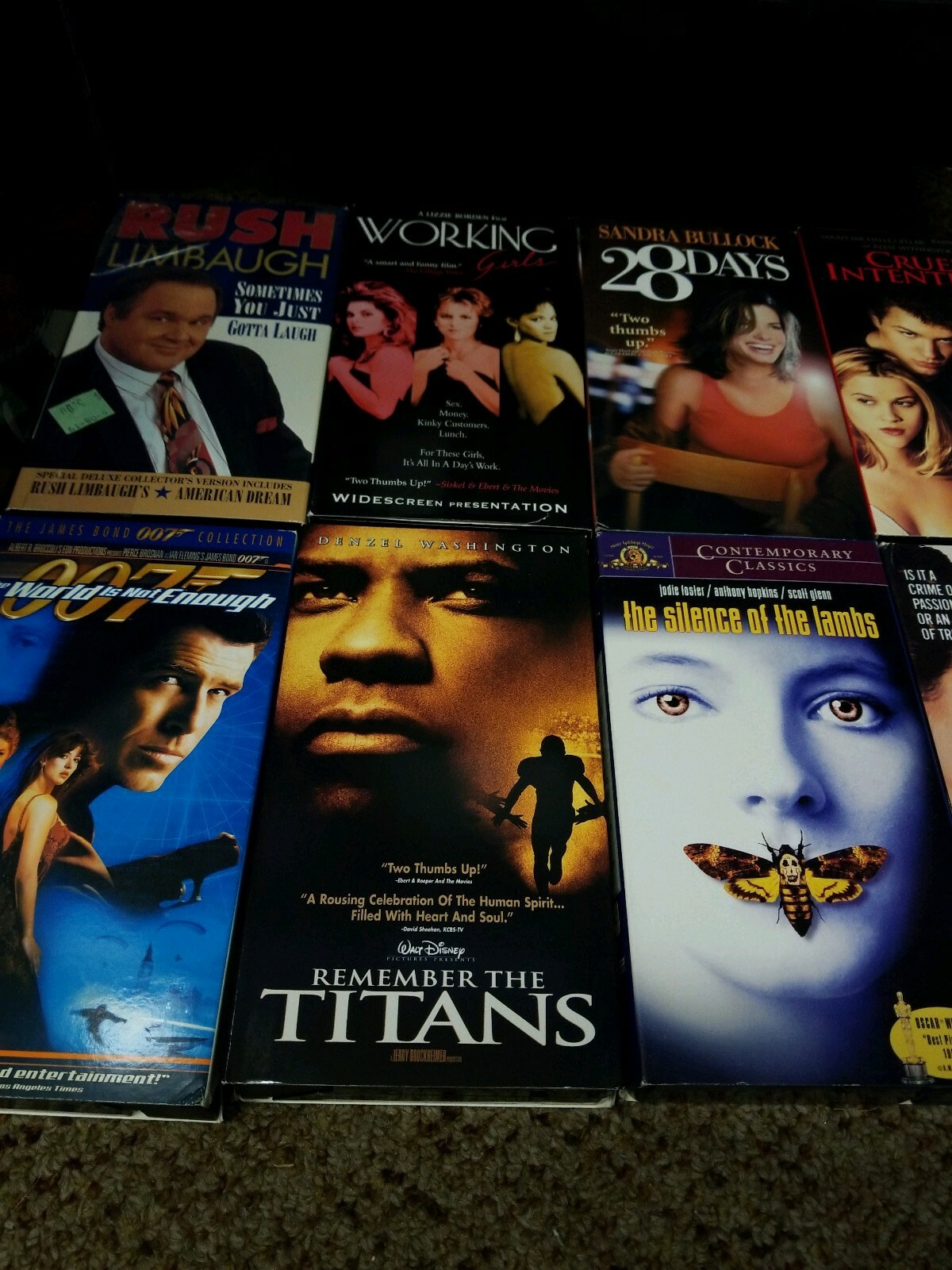 Lot 10 Classic Vintage VHS Tapes Denzel anthony Hopkins sandra Bullock ...