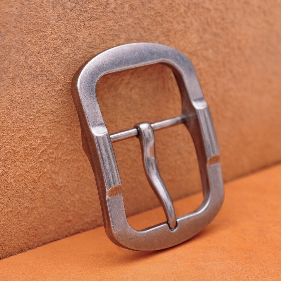 Solid Strong Rectangular Antique Silver Center Bar Pin Belt Buckle ...