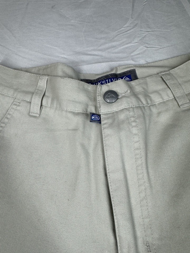 VTG Quicksilver Cargo Shorts mens 29x18 Beige Hook And Loop Pockets NWT ...