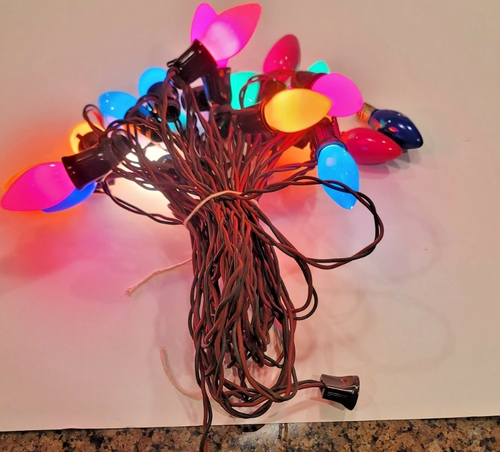 Vintage C9 Christmas String Lights 15 Socket Red/Green wire Tested ...