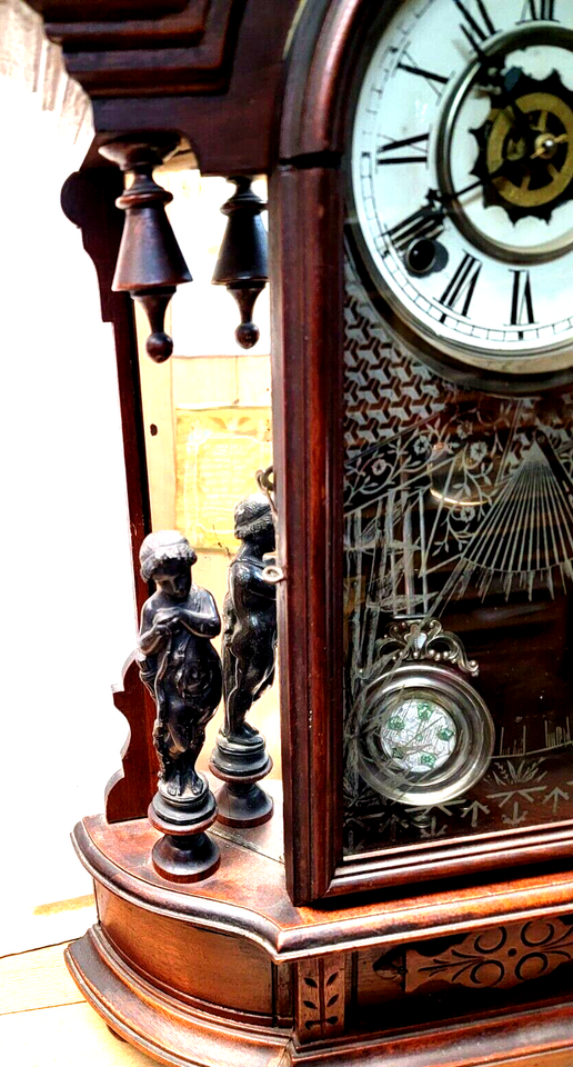 ANTIQUE WATERBURY "OXFORD" MODEL WALNUT 1880'S CLOCK | eBay