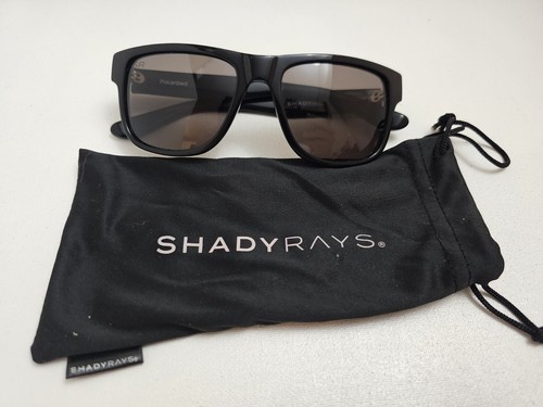 Shady Rays Classic Black Polarized Unisex Sunglasses With Carry Pouch ...