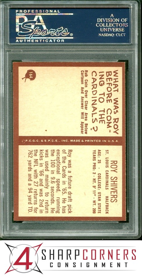 1967 PHILADELPHIA #164 ROY SHIVERS RC CARDINALS PSA 8 F4196437-726 | eBay