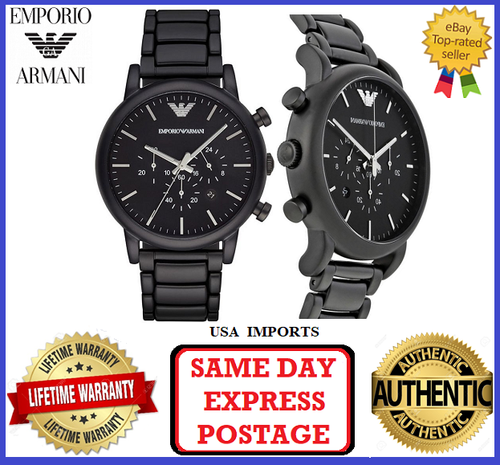 Emporio Armani AR1895 Luigi Black Mens Chronograph Wrist Watch | eBay
