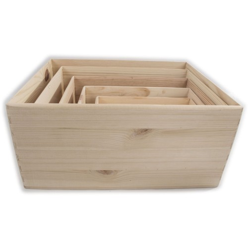 Wooden Open Decorative Storage Boxes / 5 Sizes / Small to Large ...