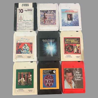 Lot of 9 Vintage Christmas 8-Track Tapes Barbara Streisand Elvis ...